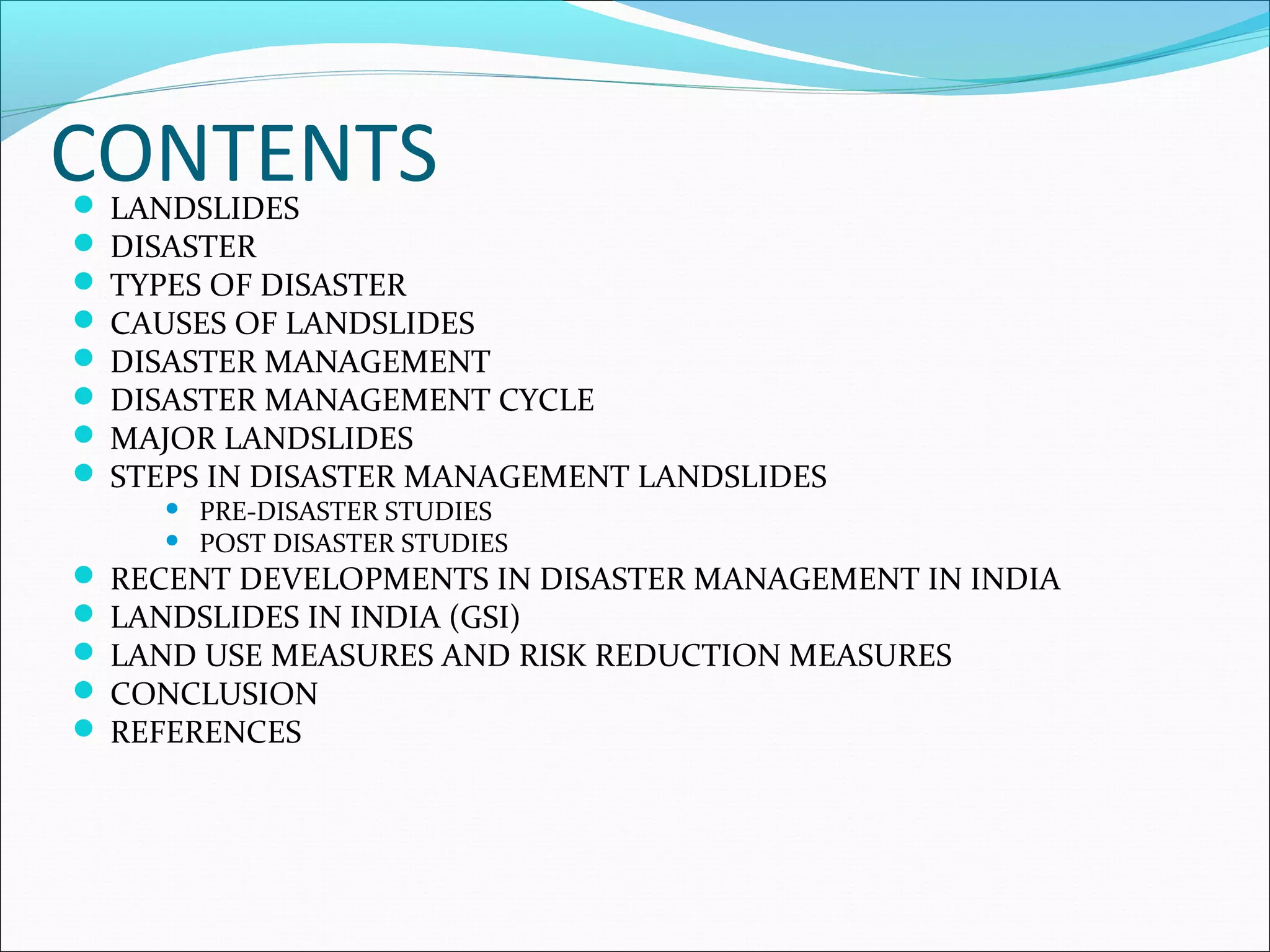 Disaster management landslide | PPT