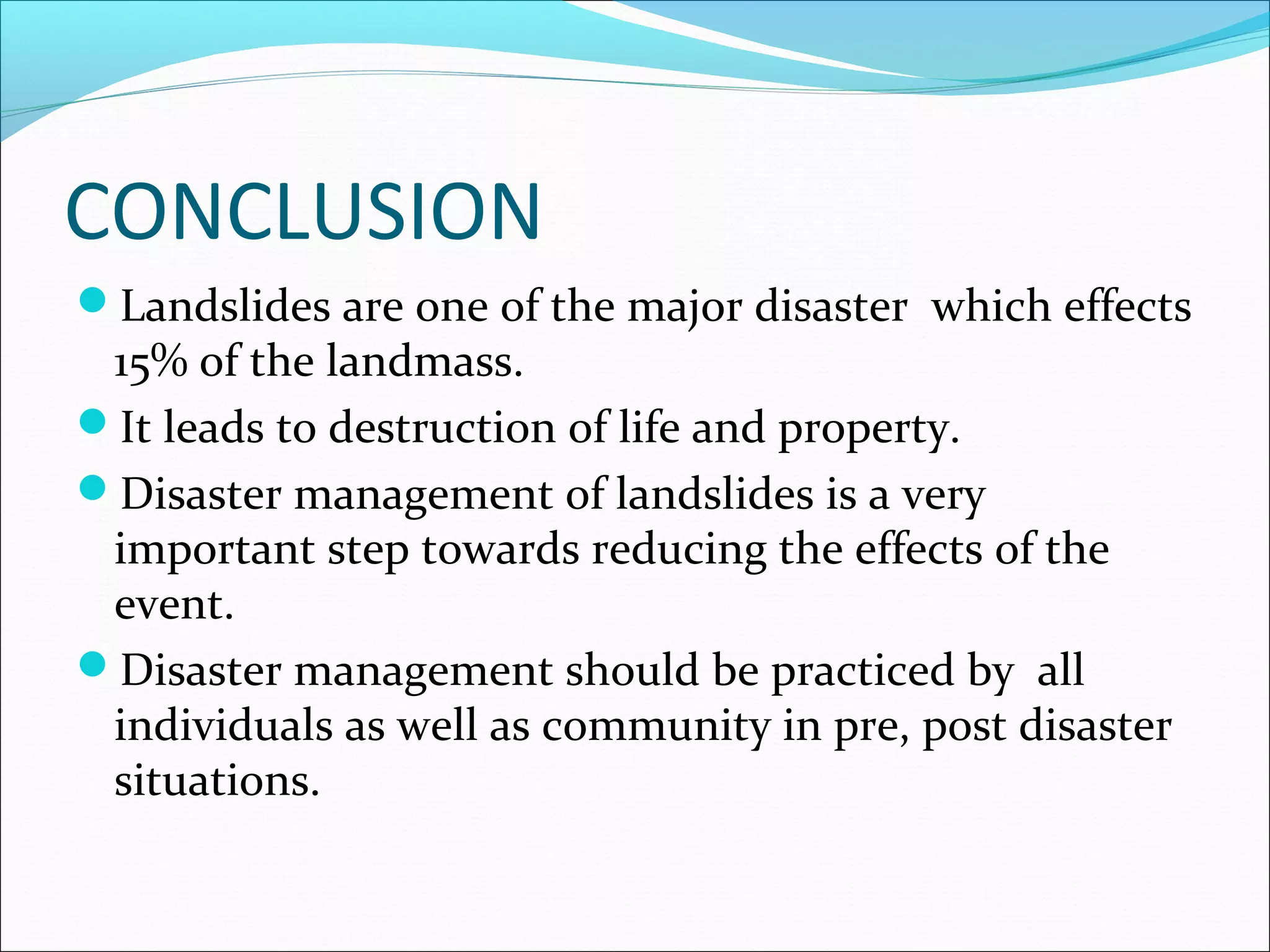 Disaster management landslide | PPT