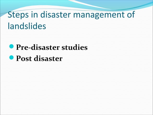 Disaster management landslide | PPT | Geography | Science