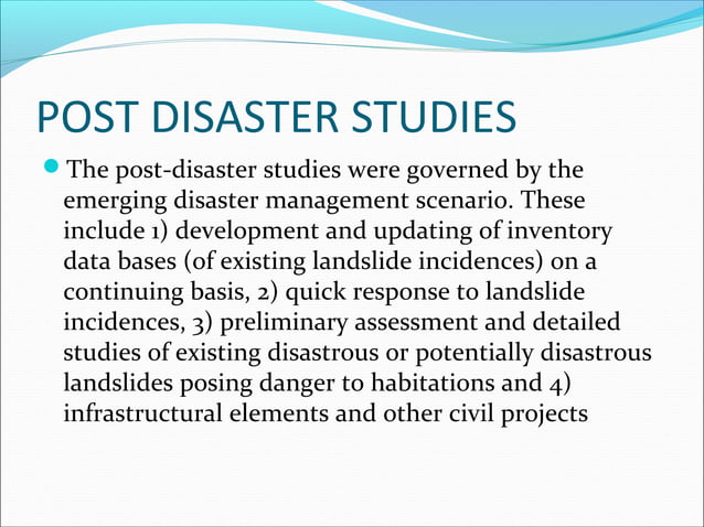 Disaster management landslide | PPT | Geography | Science