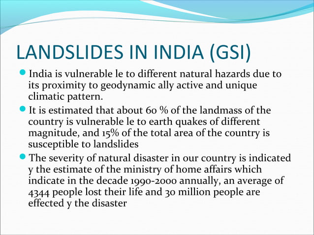 Disaster management landslide | PPT | Geography | Science