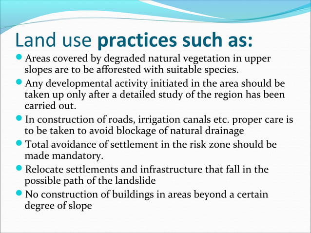 Disaster management landslide | PPT | Geography | Science