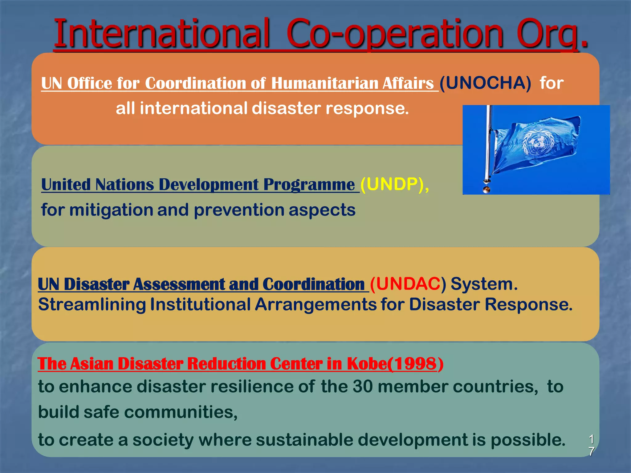 Disaster management organizations of india and international peterpdb | PDF