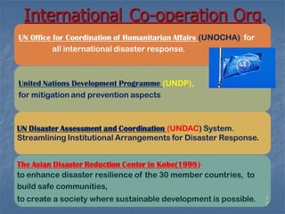 Disaster management organizations of india and international peterpdb | PDF
