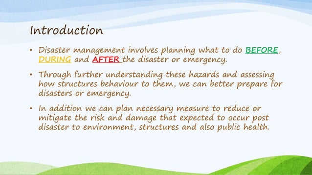 Disaster management and its planning | PPTX