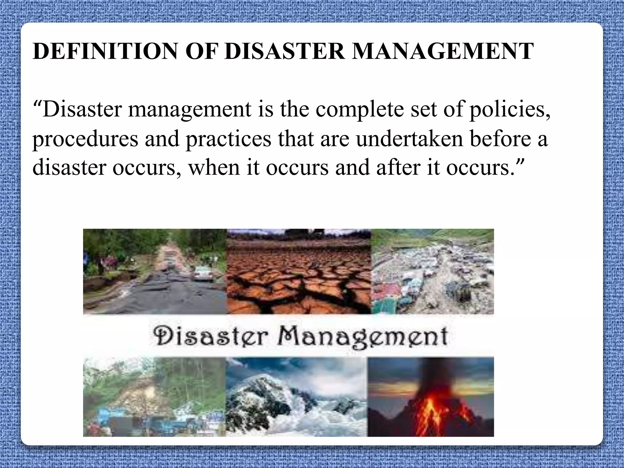 Disaster management ppt | PPTX