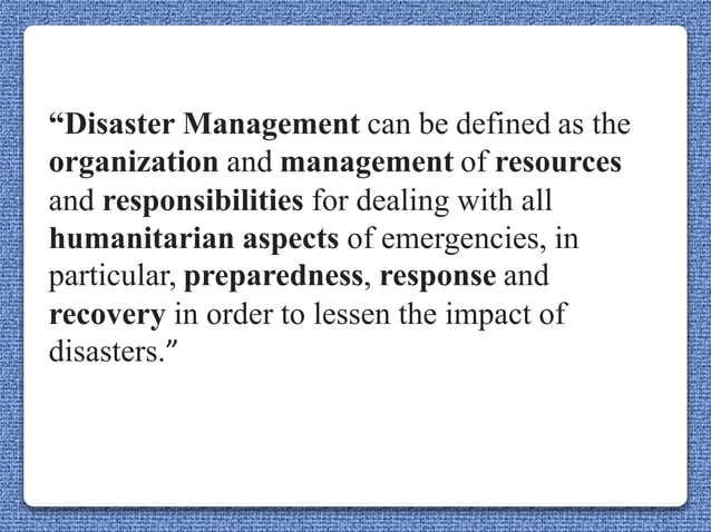 Disaster management ppt | PPTX