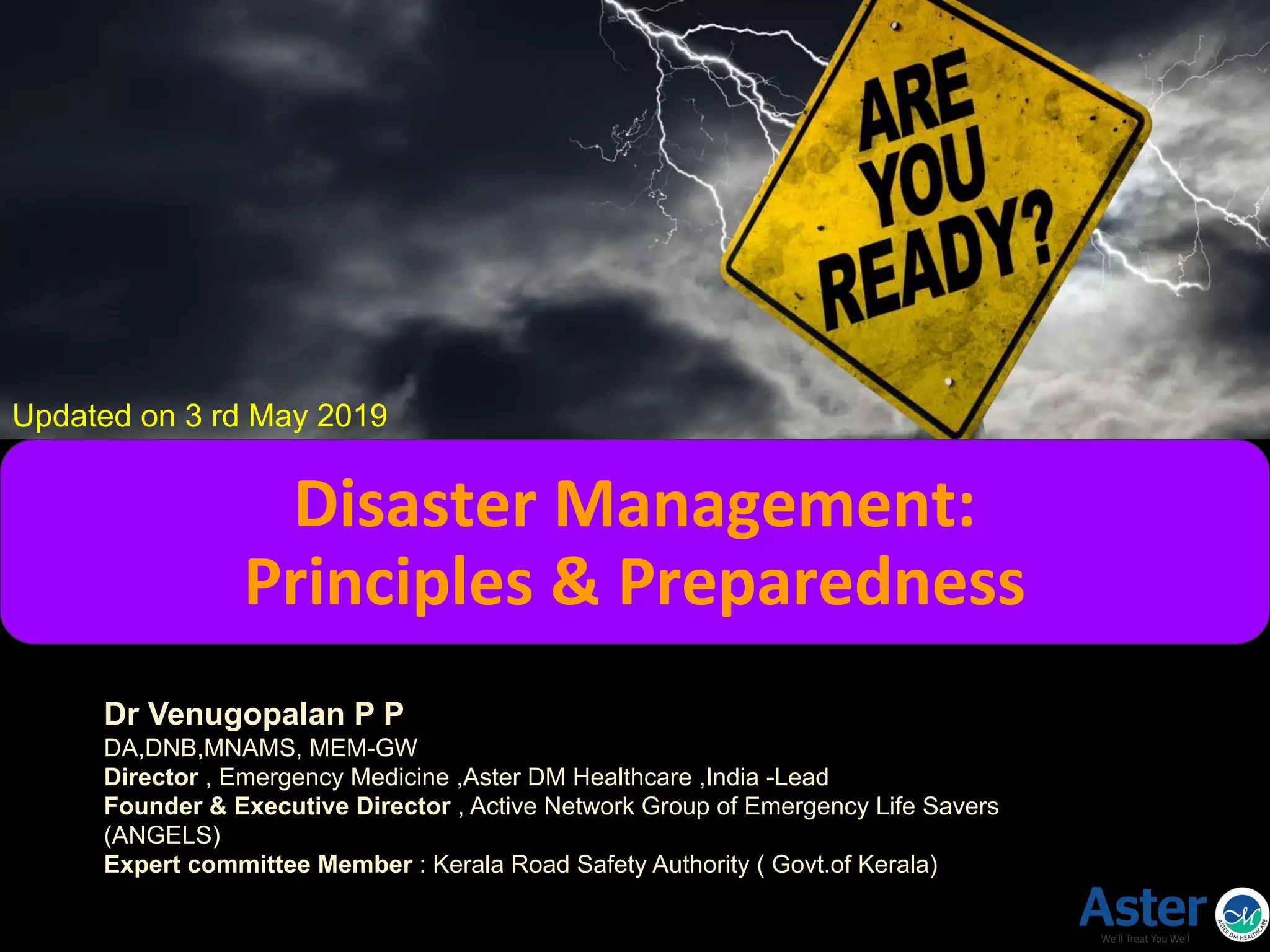 Disaster management principle and preparedness-2019 | PDF