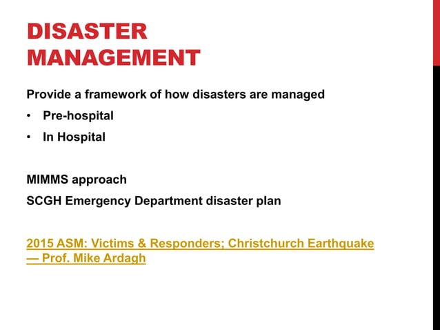 Disaster management principles | PPTX | First Aid | Injuries