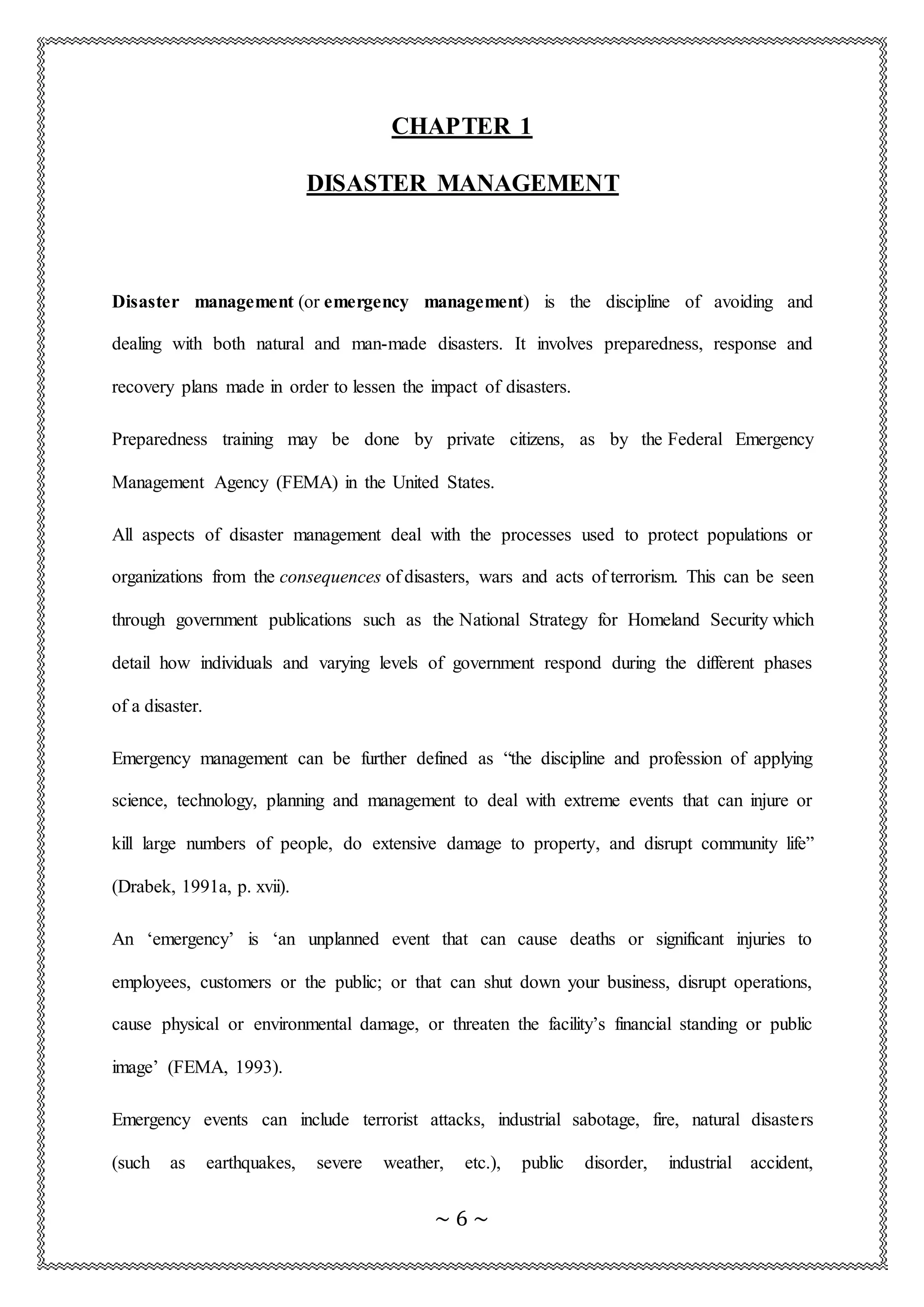 Disaster management project | DOCX