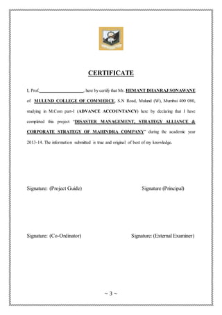 Disaster management project | DOCX