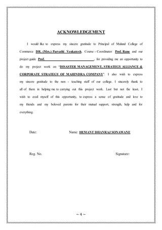 Disaster management project | DOCX