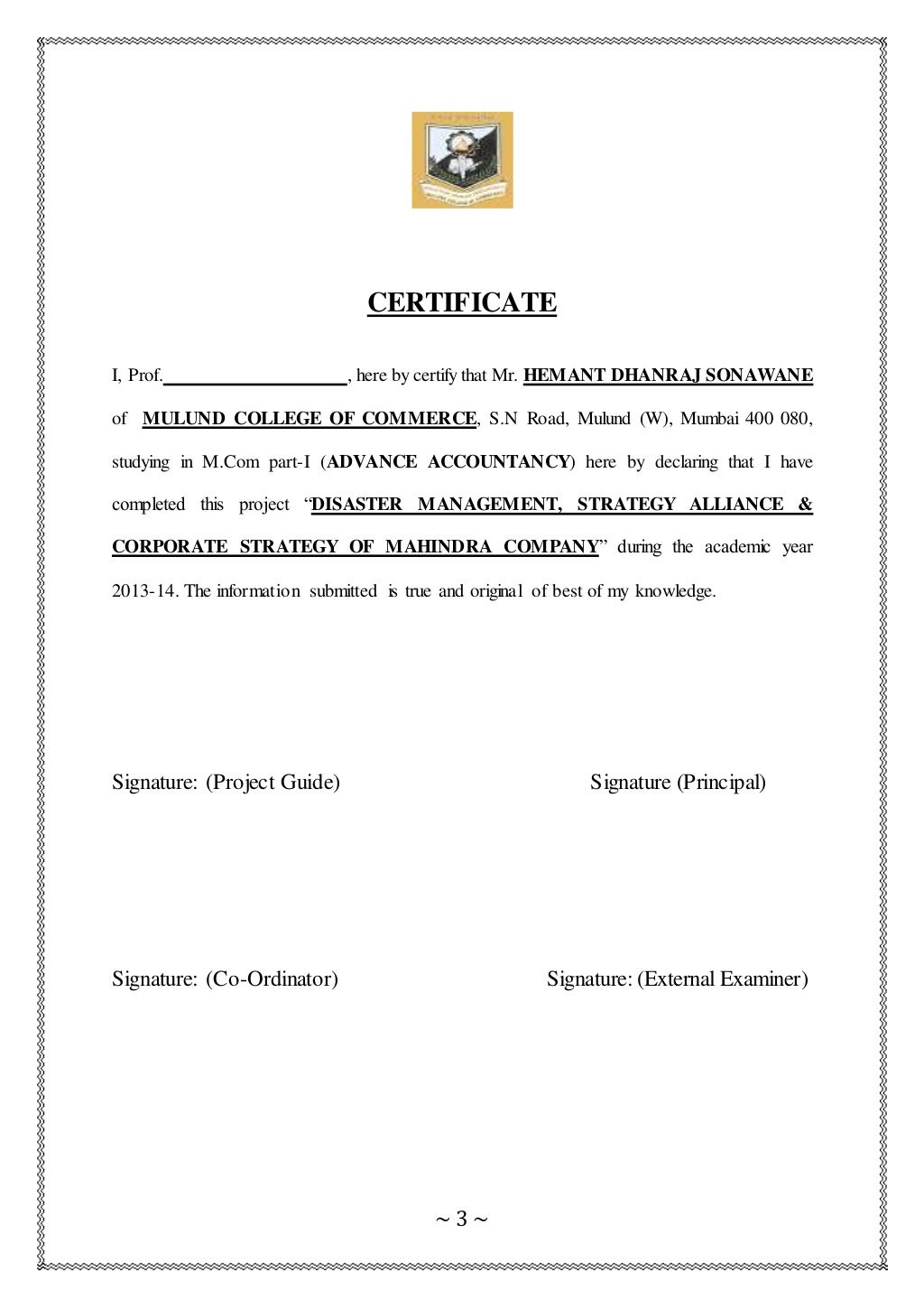 Disaster management project