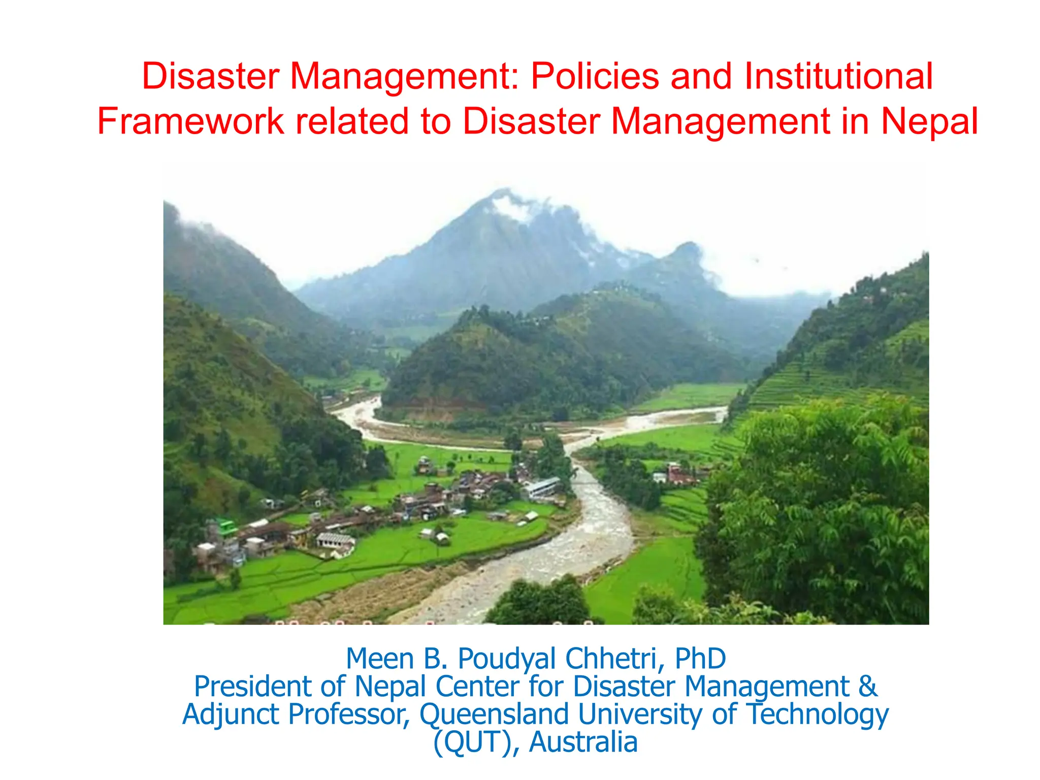 Disaster Management System in Nepal (Policies, Acts, Rules, Regulations ...