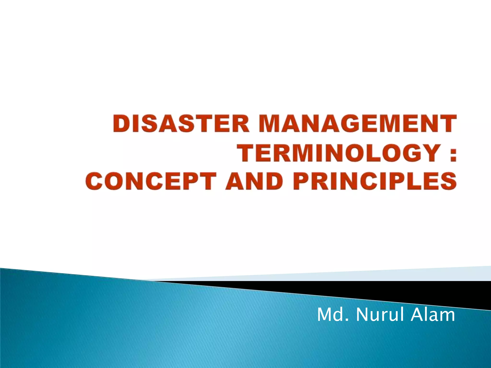 Disaster management terminology | PPTX