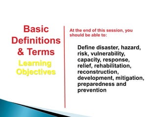 Disaster management terminology | PPTX