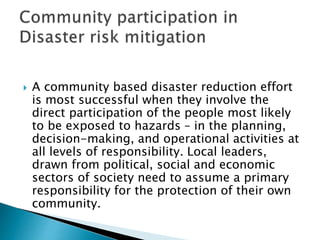 Disaster management through community participation | PPTX