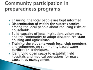 Disaster management through community participation | PPTX