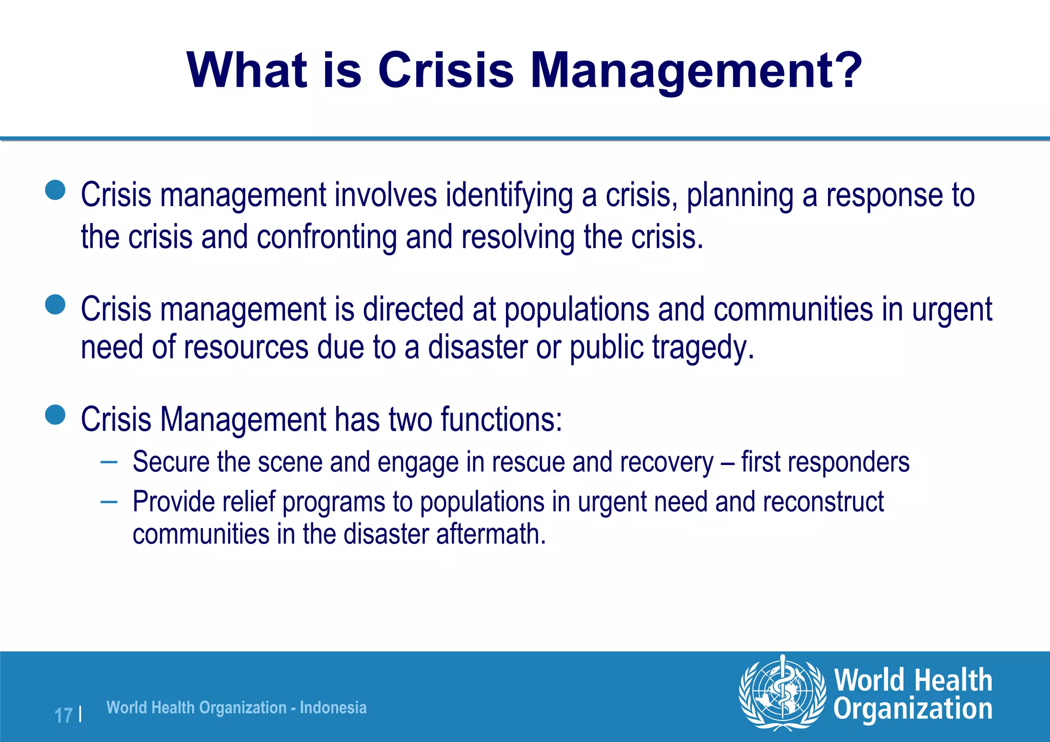 Disaster and Crisis Management | PPT