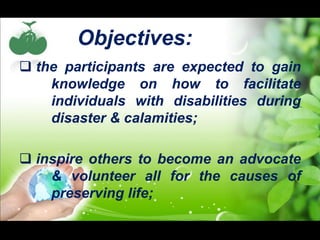 Disaster Management for PWDs & their Parents | PDF