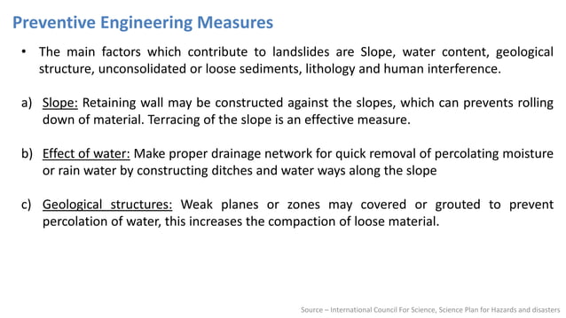 Disaster mitigation - land slide | PPT