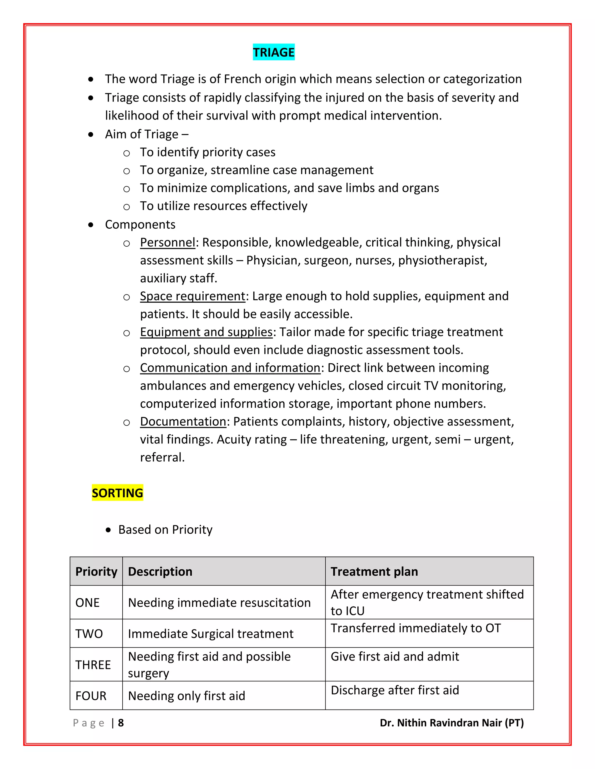 ROLE OF PHYSIOTHERAPY IN DISASTER MANAGEMENT | PDF