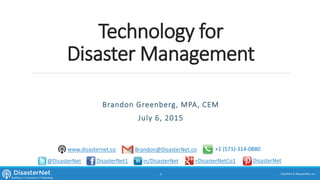Technologies for Disaster Management | PPTX | Technology & Computing