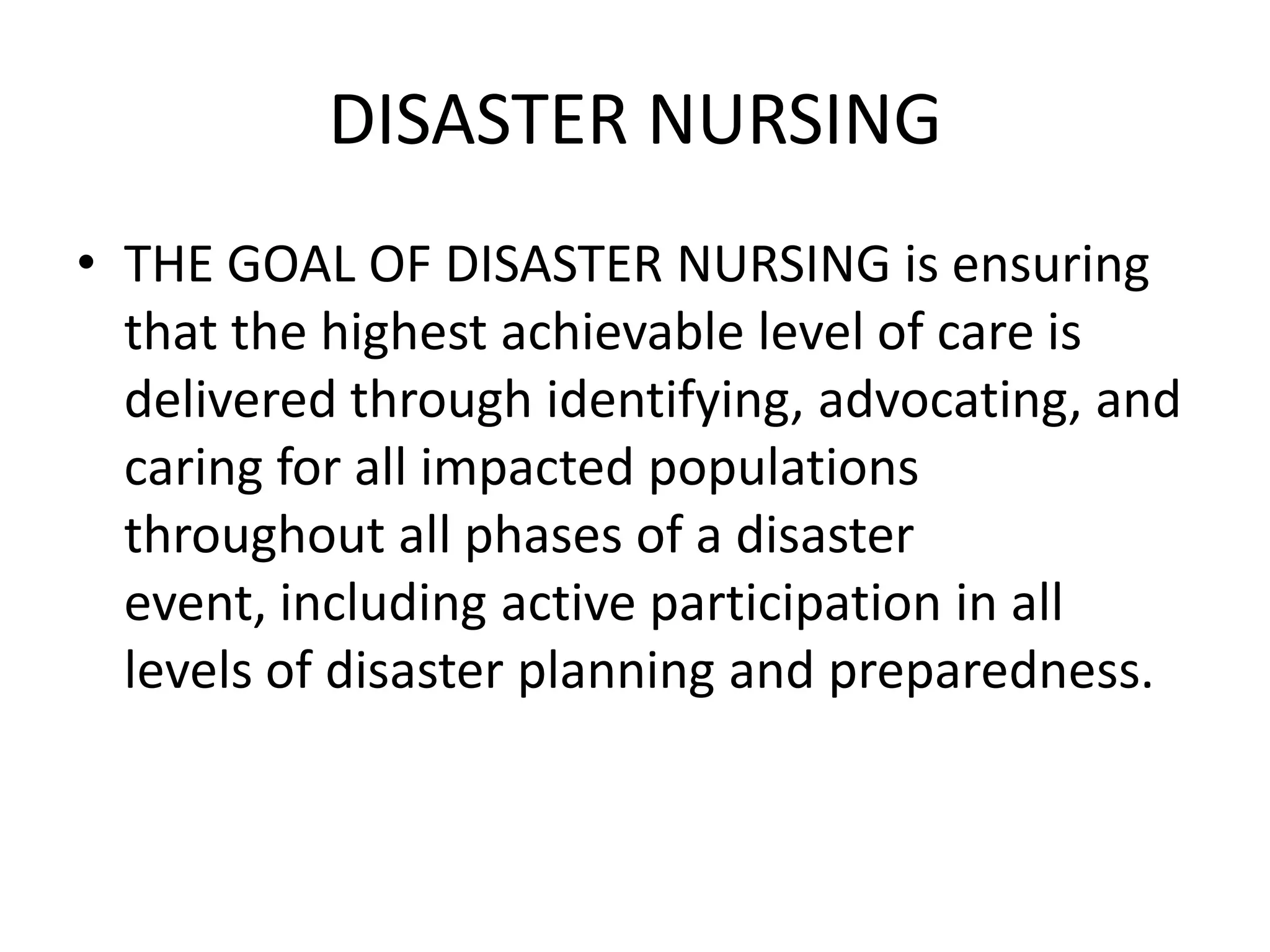 Disaster nursing / Disaster Management | PPTX