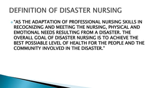 Disaster nursing | PPTX | First Aid | Injuries
