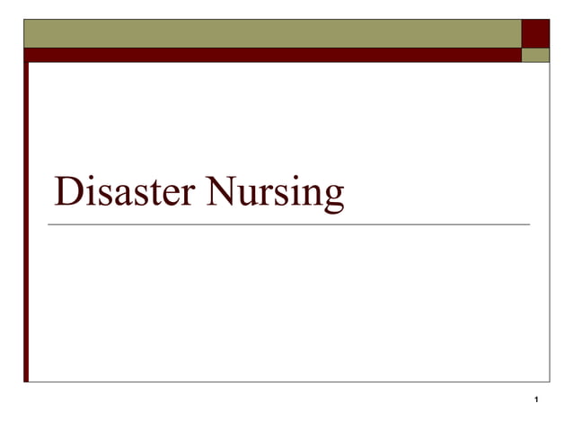 Disaster nursing | PPT