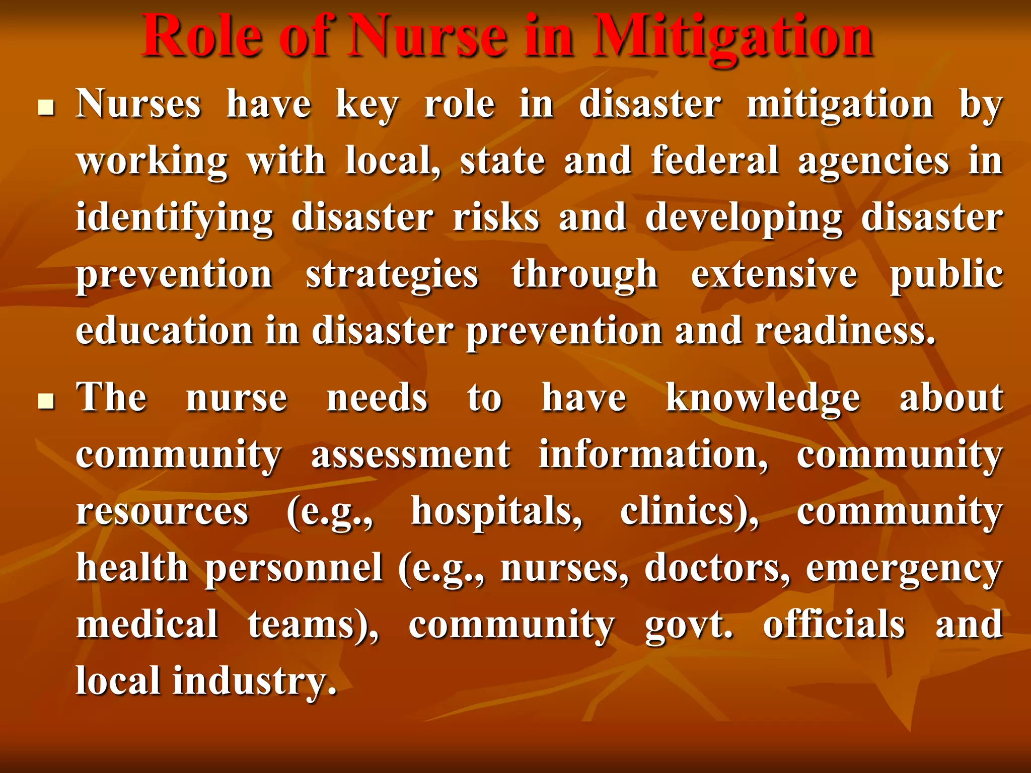 Disaster nursing and role of nurse in disaster management | PPTX