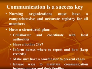 Disaster nursing and role of nurse in disaster management | PPTX