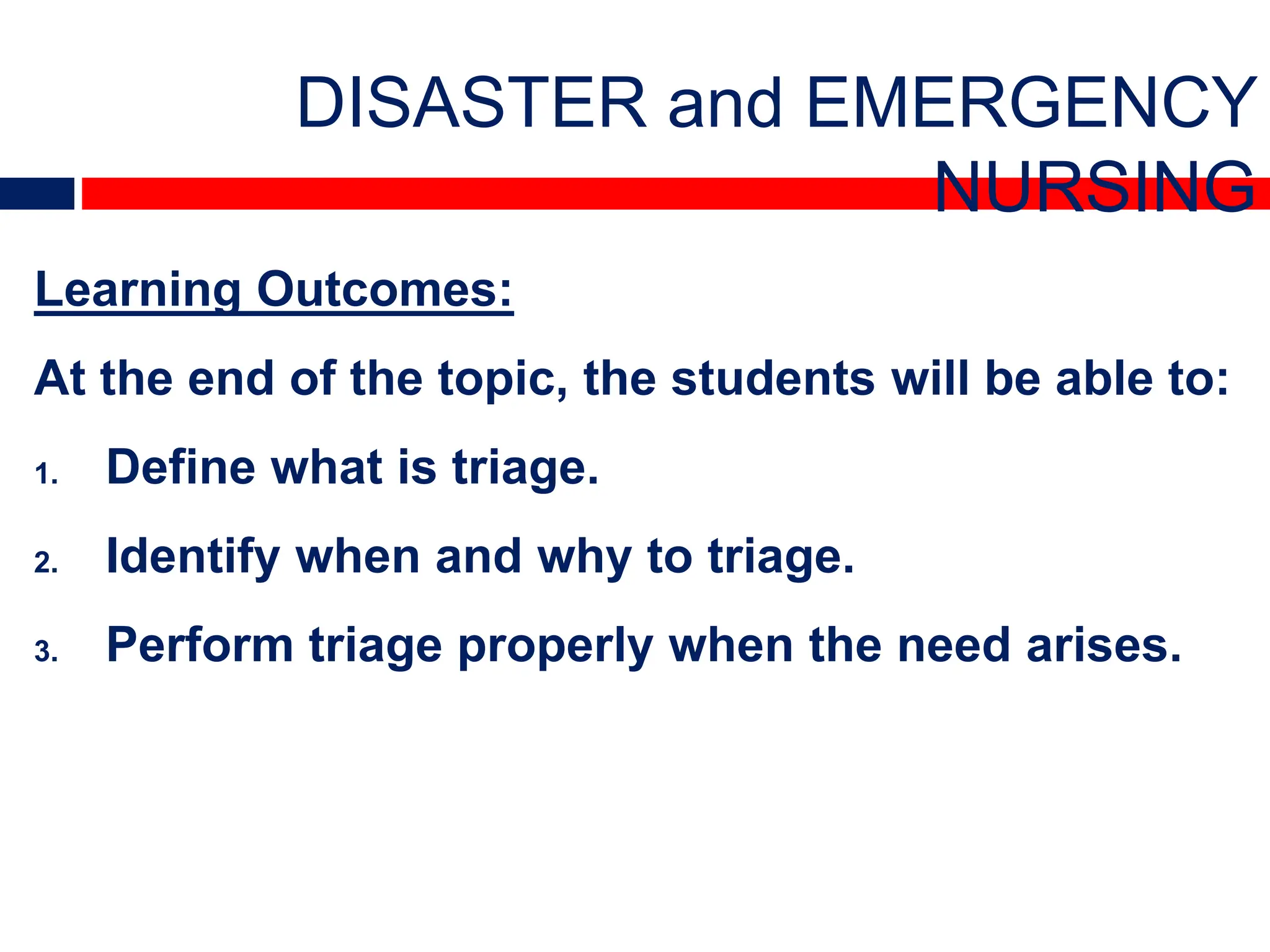 emergency and disaster nursing lecture ncm 121 | PPT