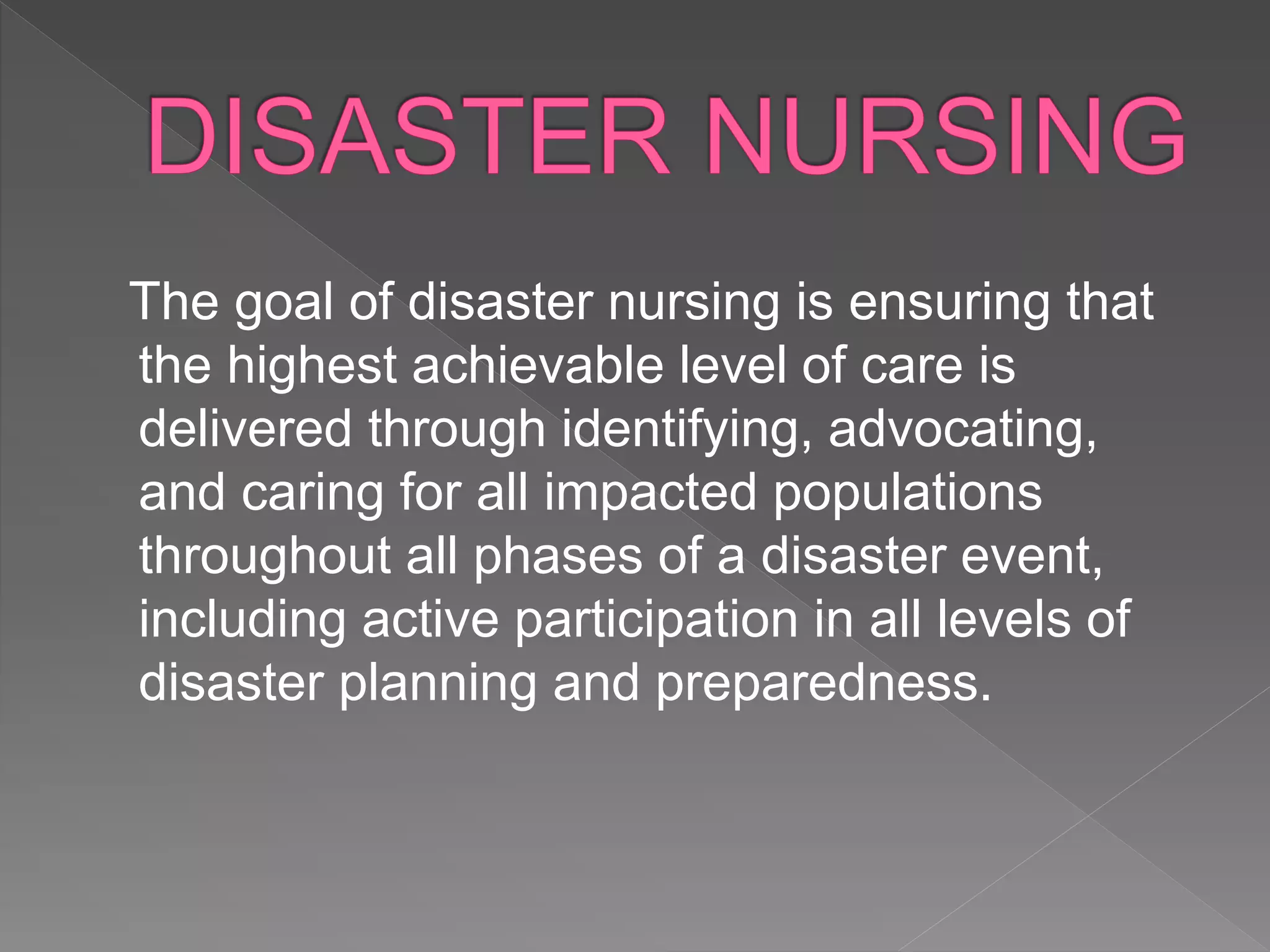 Disaster nursing inc module | PPTX
