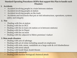 Disaster Management Plan for Metro Railway | PPTX