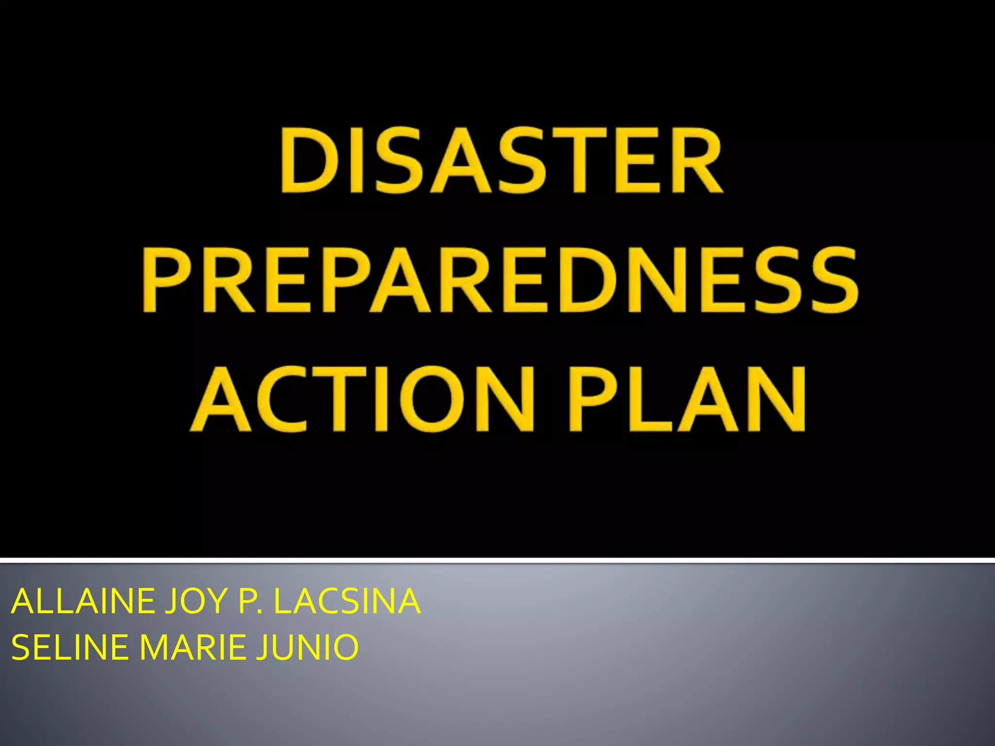 Disaster Preparedness Action Plan | PPTX