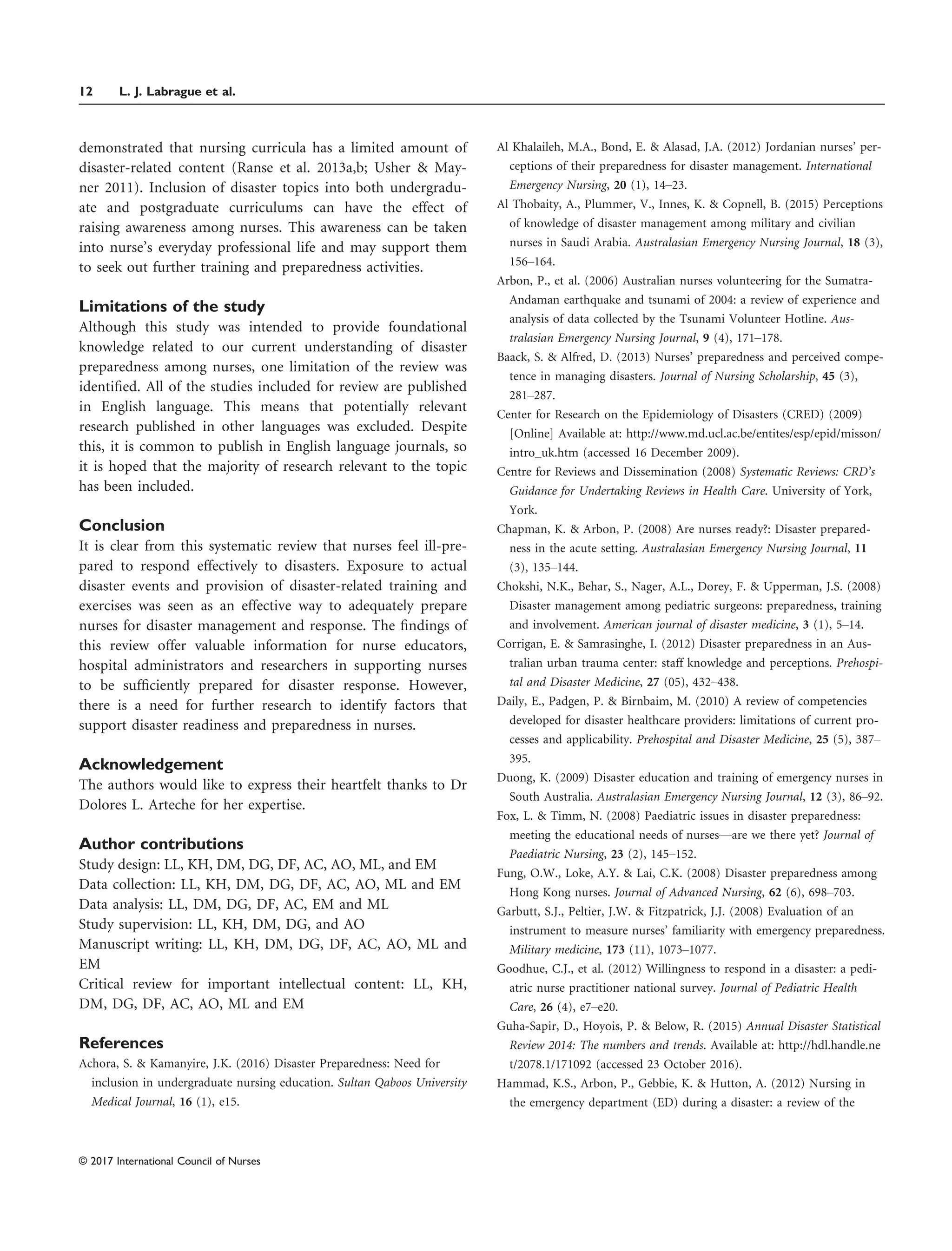 Disaster preparedness among nurses | PDF