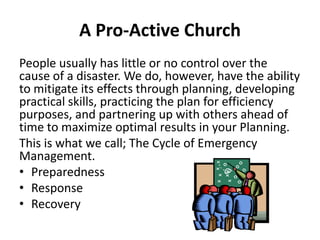 Disaster preparedness for the faith based community | PPTX