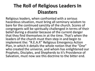 Disaster preparedness for the faith based community | PPTX