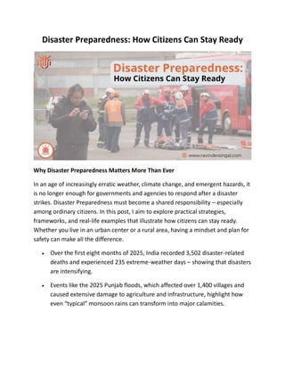 Disaster Preparedness: How Citizens Can Stay Ready | PDF