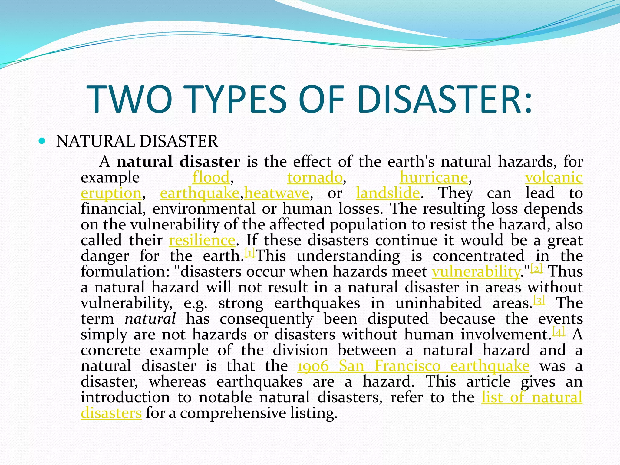Disaster presentation | PPTX