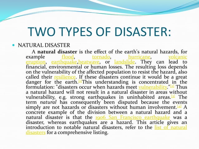 Disaster presentation | PPT | Free Download