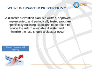 Disaster prevention and recovery | PPT