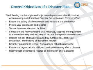 Disaster prevention and recovery | PPT