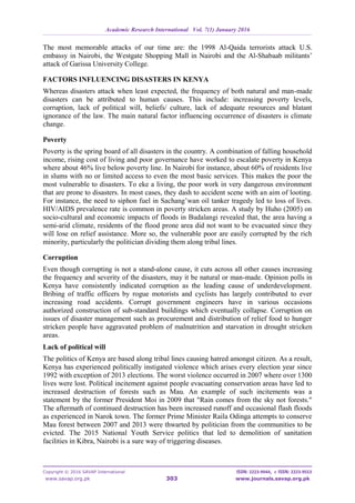 PROFILING DISASTERS IN KENYA AND THEIR CAUSES | PDF