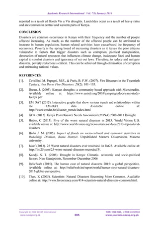 PROFILING DISASTERS IN KENYA AND THEIR CAUSES | PDF