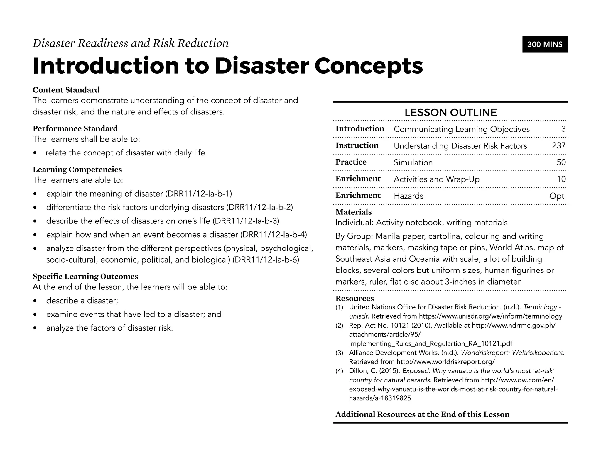 Disaster readiness and risk reduction | PDF