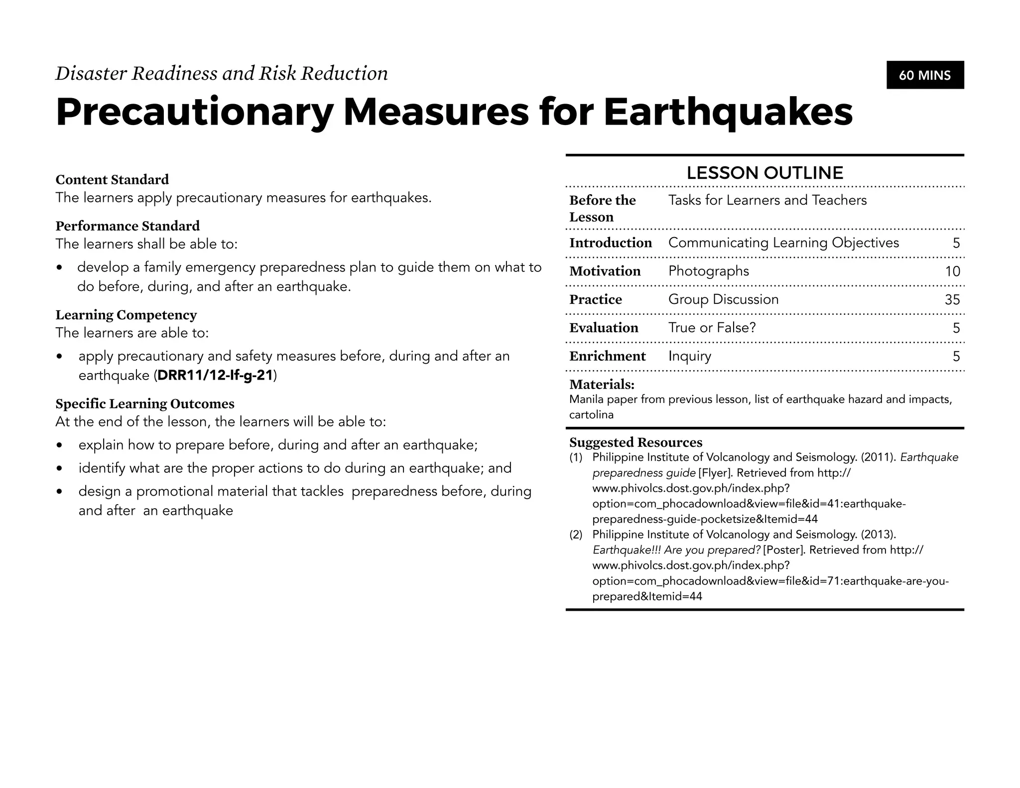 Disaster readiness and risk reduction | PDF