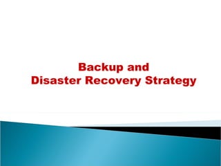 Disaster Recovery | PPT