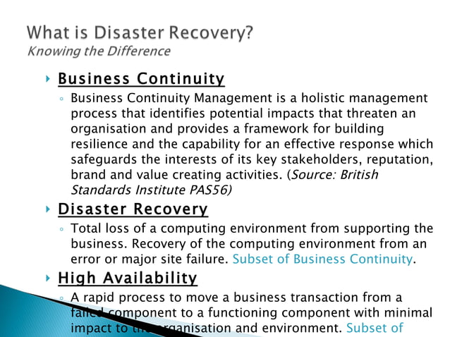 Disaster Recovery | PPT